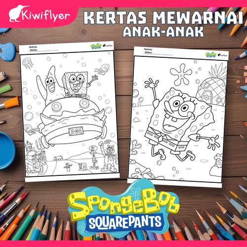 Jual Kertas Mewarnai Anak - Spongebob SquarePants - isi 10 - Medium ...
