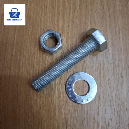 Jual Baut + Mur + Ring Galvanis 5/8" x 3" Inch / Baut Galvanis Satu Set ...