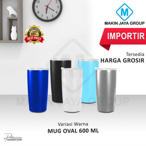 Jual MUG OVAL 600ml MJG8049 - Stainless Tumbler Coffee Mug Hot & Cool ...