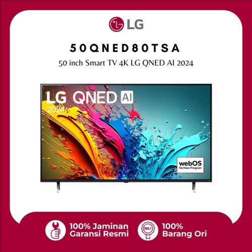 Promo LG TV 50 inch Smart TV UHD 4K 50QNED new 2024 50QNED80TSA Cicil 0 ...