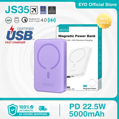 Promo EYD JS36 Wireless Powerbank 10000 mAh PD 22.5W Magnetic Fast ...