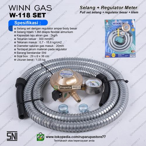 Jual Selang set regulator amper Winn Gas W-118 panjang 1,8M - Kota ...