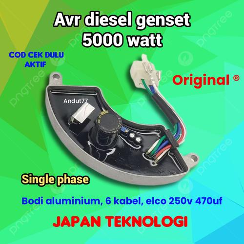 Jual AVR genset 5000 Watt oval sabit aluminium 6 kabel generator elco ...