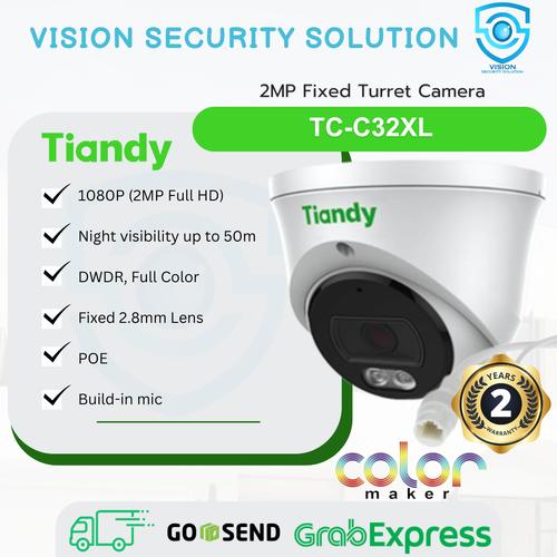 Promo Tiandy TC-C32XL 2MP CCTV Color Audio POE IP Camera Indoor - Smart ...