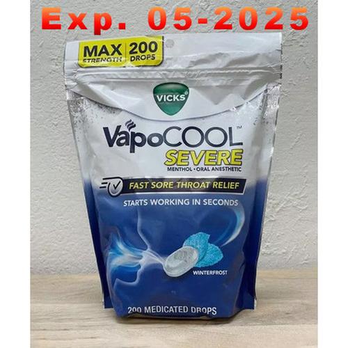 Jual Vicks VapoCool Severe 200 Drops Sore Throat Drops, Max Strength ...