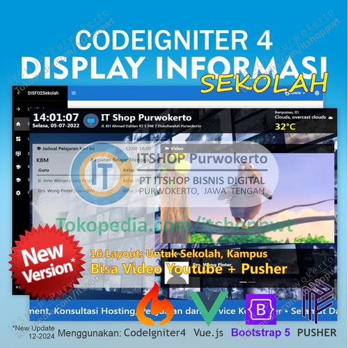Jual Source Code Aplikasi Web Display Informasi DISFO Sekolah menggunakan Codeigniter - SINGLE ...