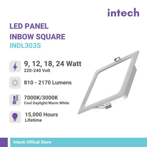 Jual Intech Lampu Plafon Downlight Inbow 9 Watt - 24 Watt Kotak ...