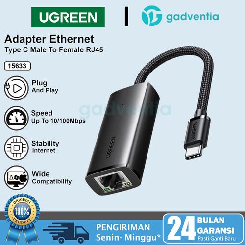 Jual UGREEN USB C to LAN Adapter Modem Internet Ethernet Adaptor RJ45 Network Speed 100Mbps ...