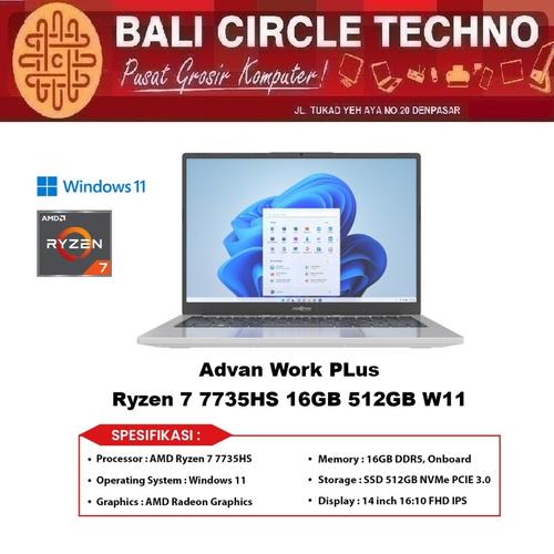 Jual GAMING LAPTOP Advan Work PLus Ryzen 7 7735HS 16GB 512GB W11 - Kota ...