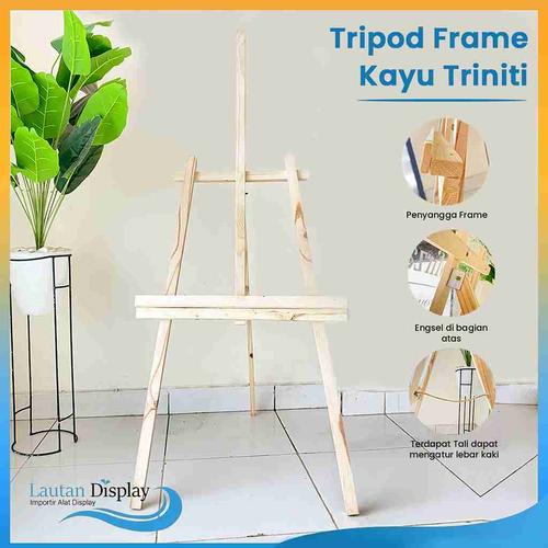 Jual Standing Frame Easel Kayu Tripod Stand Wooden Lukisan Bingkai Foto ...