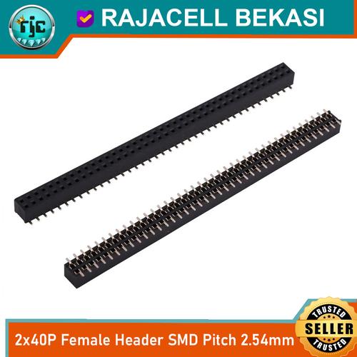 Jual 2x40P SMD Female Header SMT Pitch 2.54mm Double Row Straight ...