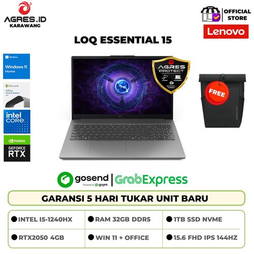 Promo Lenovo LOQ Essential 15 intel Core i5 12450HX RTX2050 4GB/ Ram ...
