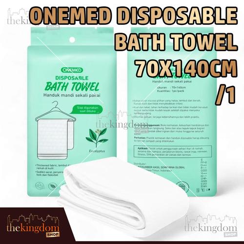 Jual Onemed Disposable Bath Towel 70x140cm Green Eucalyptus /1 Handuk ...