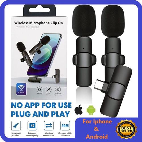 Jual Microphone MIC Clip ON Wireless K8 Portable Untuk Vlog Streaming ...
