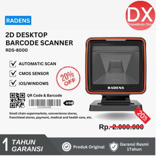 Jual 2D OMNI BARCODE SCANNER QR CODE RADENS RDS-8000 SUPERMARKET ...