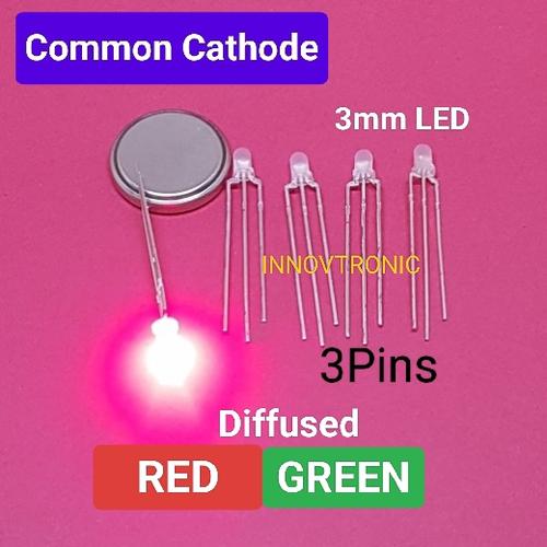Jual 3mm 3pin LED Bicolor Red Green Common Cathode 2 Warna - Kota ...