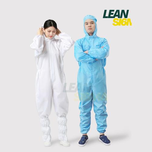 Jual baju jumpsuit ESD antistatic jump suit lab clean room with hooda ...