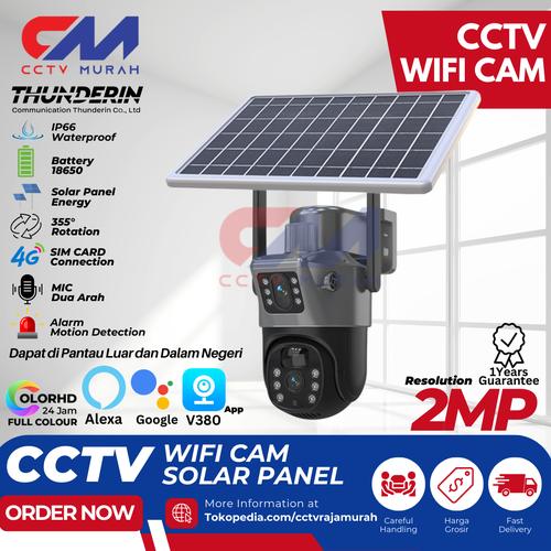 Jual Kamera CCTV PTZ Solar 4G GSM , CCTV Camera Full Color Solar 4G Aplikasi V380 , CCTV PTZ Dua ...
