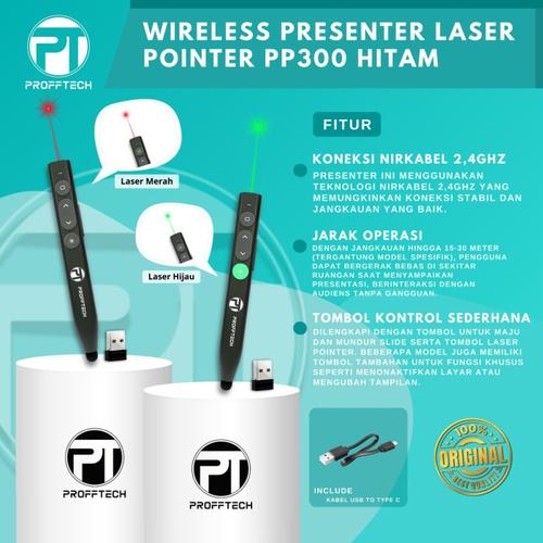 Jual Laser Pointer Presenter Wireless PP-300, Original Profftech -Merah - Hijau - Jakarta Pusat ...