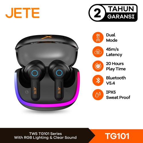 Promo TWS Gaming JETE TG101 with RGB ENC 4 Mic 45m/s Low Latency ...
