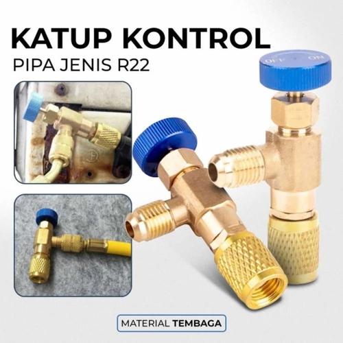 Jual kran katup kontrol liquid safety valve ac / refrigerant freon R22 ...