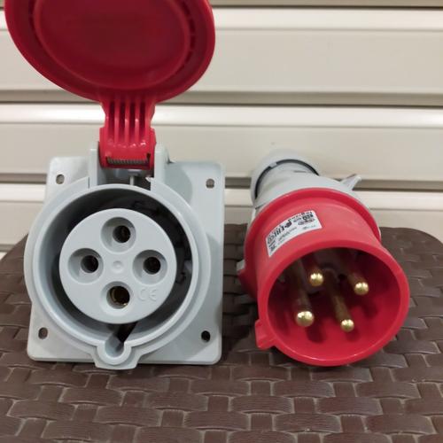 Jual Connector Legrand Panel Mounting Socket 1 Phase 4 Pin 32A IP44 ...