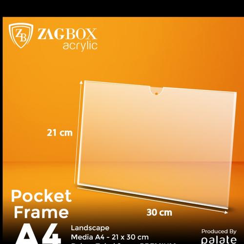 Jual ACRYLIC POCKET FRAME / AKRILIK THICKER / AKRILIK POCKET A4 2MM ...