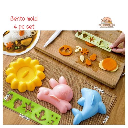 Jual Bento Mold no (1) 4 pc set cetakan nasi bento cutter bento ...