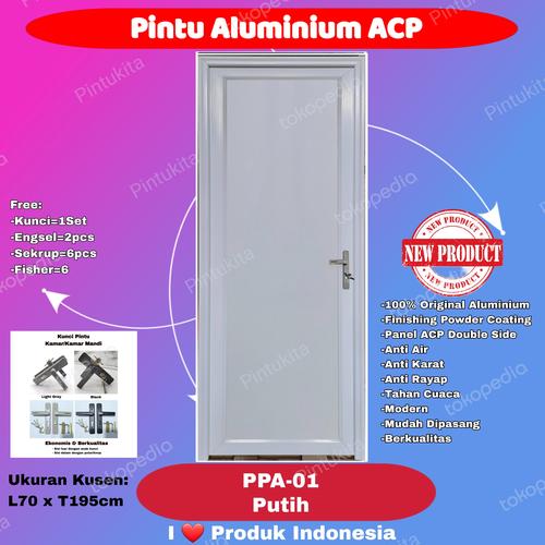 Jual Pintu Aluminium ACP-PPA 01-Full Panel ACP 2 Sisi-Putih - L80 x ...