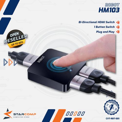 Jual Robot HM103 HDMI Switch/Splitter 2in1 4K 1out/1in 2out 2 port & 2 ...