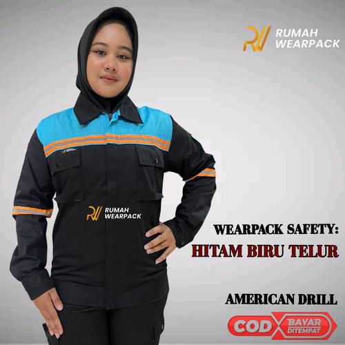 Jual Baju Safety Lengan Panjang Wearpack Safety Seragam Kerja Hitam ...