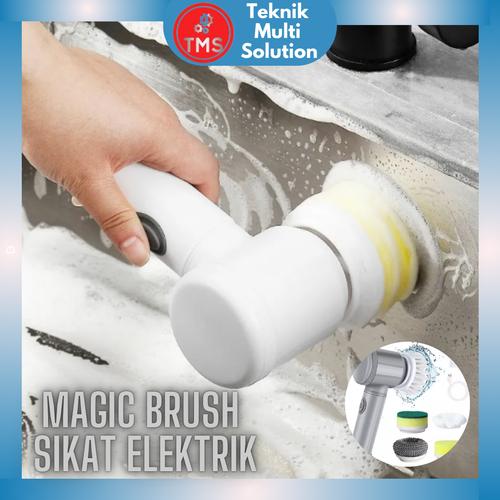 Promo TMS - MAGIC BRUSH 5 IN 1 SIKAT ELEKTRIK RUMAH TOILET KAMAR MANDI DAPUR CUCI PIRING POLES ...