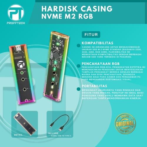 Jual Enclosure SSD M.2 NVME + RGB Aluminum Case SSD External USB Type C ...