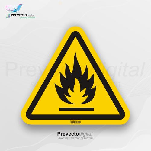 Jual Sticker Safety Sign K3 ISO 7010 Simbol Bahaya Mudah Terbakar ...