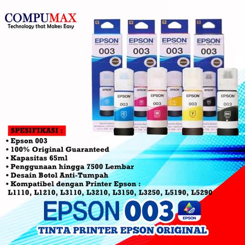 Jual Tinta EPSON 003 YMCK - Tinta Printer Warna L1110, L1210, L3110 ...