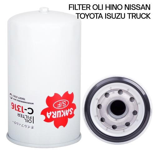 Jual SAKURA OIL FILTER OLI C-1316 HINO TOYOTA NISSAN ISUZU TRUCK TRUK ...