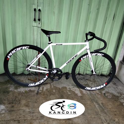 Jual sepeda fixie 700c frame pacific velg alloy double wall 4cm rem ...