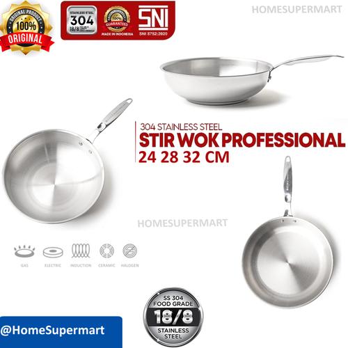Jual Wok pan Stainless Steel 304 Food Grade 24 28 32 Cm Supra ...