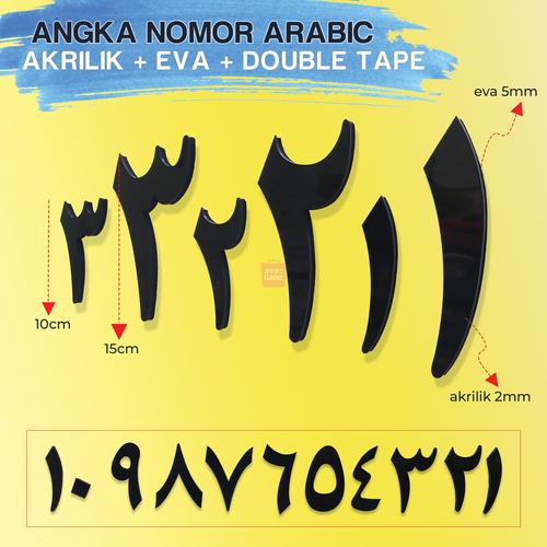 Jual Nomor Angka Arab Akrilik Timbul 3D Warna Hitam Dilengkapi Double ...