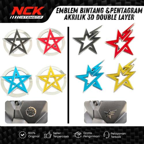 Jual EMBLEM LOGO BINTANG 3D TIMBUL BINTANG PETIR AKRILIK MIRROR SUDAH ...
