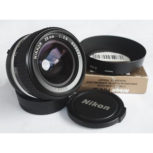Jual Nikon Nikkor 28mm 2.8 AiS + original hood + caps + 52mm filter B+W ...