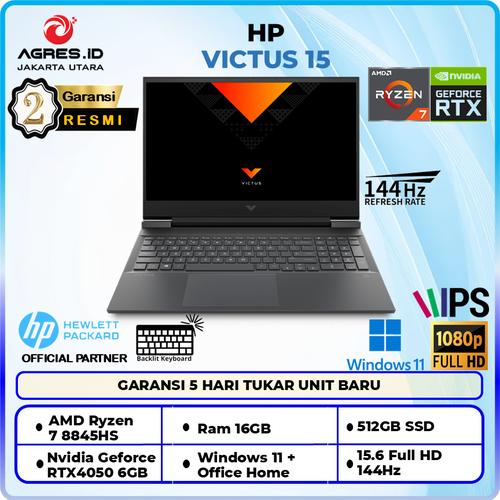 Jual HP VICTUS 15 AMD Ryzen 7 8845HS RTX4050 6GB/ Ram 16GB 512GB ...