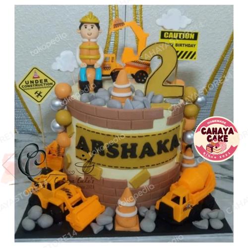 Jual Kue Ulang Tahun Mobil Beko / Escavator Custom Cake / Truck Cake ...