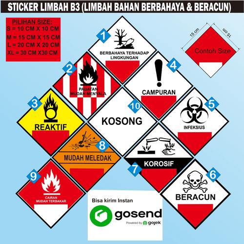 Jual Stiker Vinyl Rambu Limbah B3 / Rambu Limbah Bahan Berbahaya dan ...