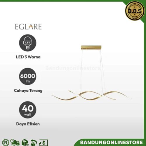 Jual Lampu Gantung Hias Led Minimalis Modern 3cct Gold Eglare Lampu ...