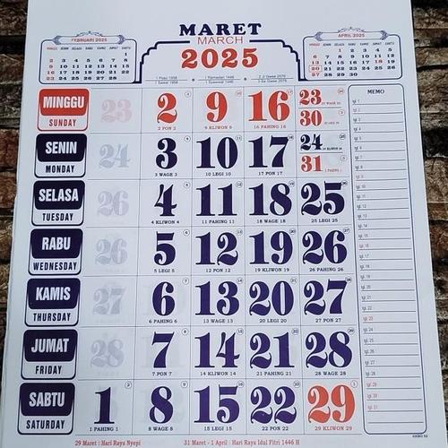 Jual pakai ini kalender kerja medium umum ( ukuran 32 cm × 48 cm ...