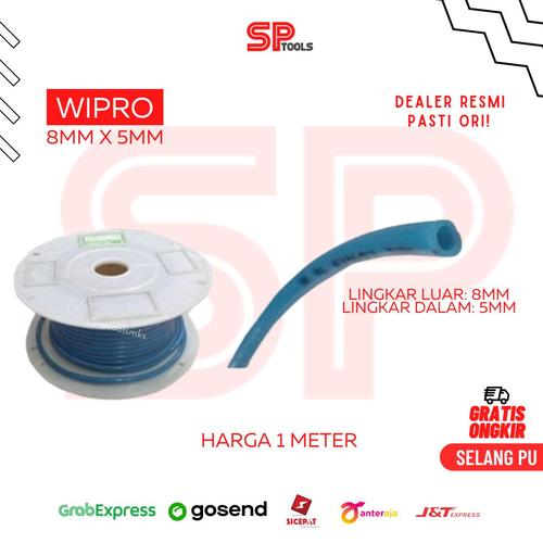 Jual SELANG ANGIN PNEUMATIC TEKANAN TINGGI / SELANG PU 8MM X 5MM BIRU ...