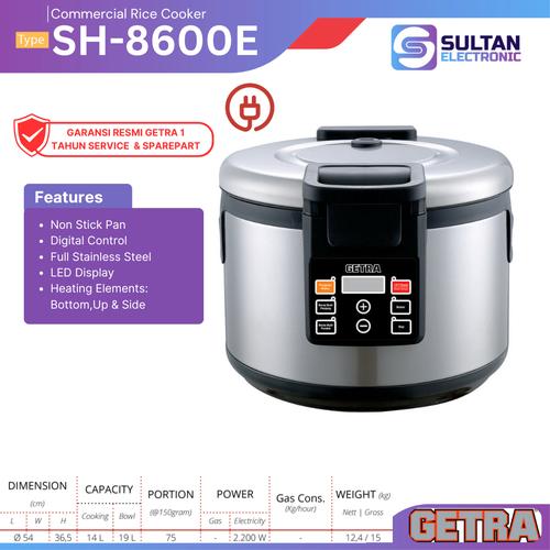 Jual GETRA Commercial Rice Cooker SH-8600E / SH 8600E / Garansi Resmi ...