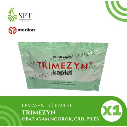 Jual TRIMEZYN 50 KAPLET MEDION OBAT SACHET AYAM SAKIT KOLERA PILEK ...