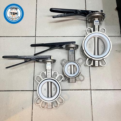 Jual BUTTERFLY VALVE 8" INCH STAINLESS STEEL 304 LEVER / SS304 PTFE ...